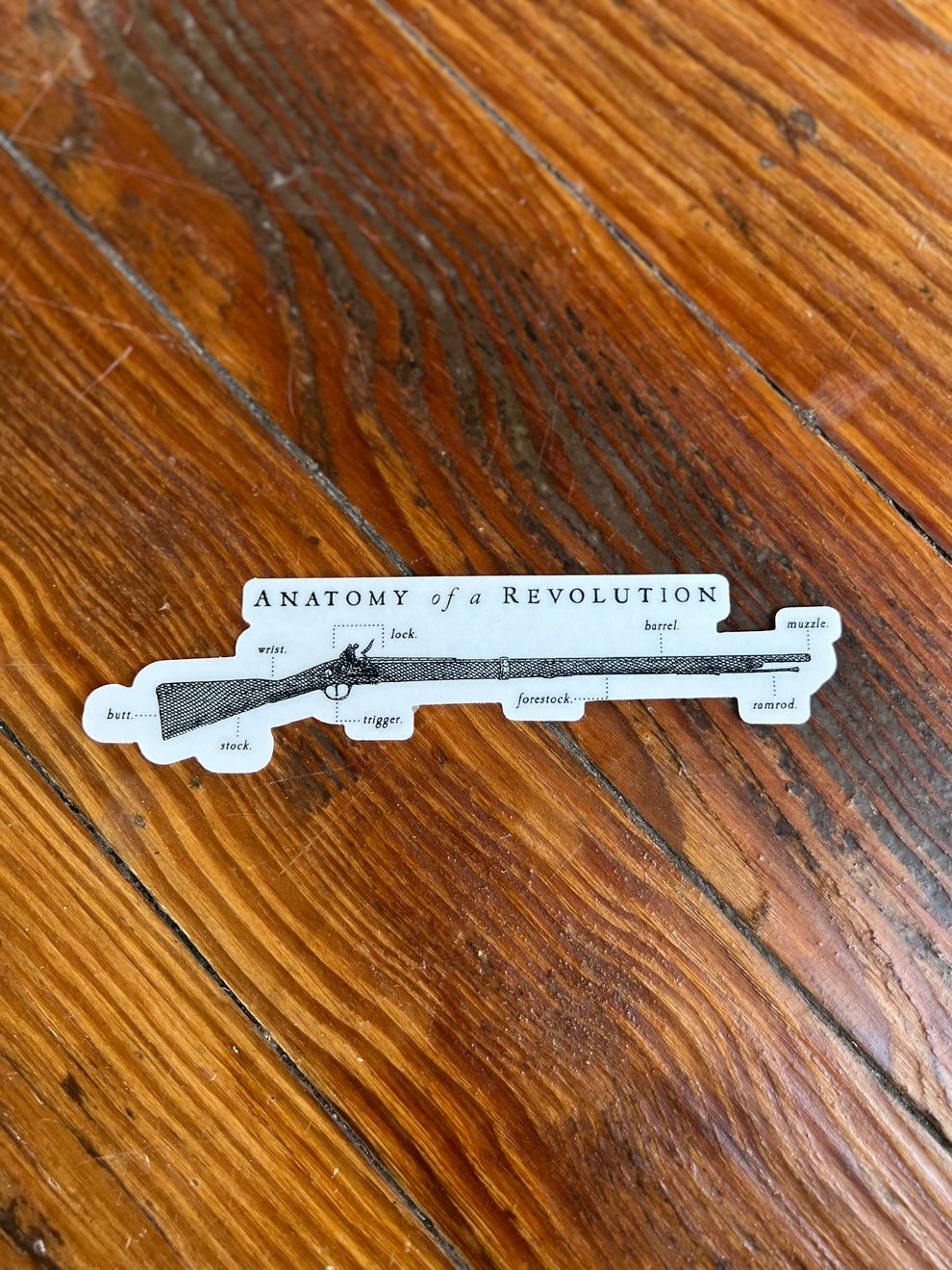 An Anatomy of a Revolution Musket Diagram Sticker – Liberty & Co.
