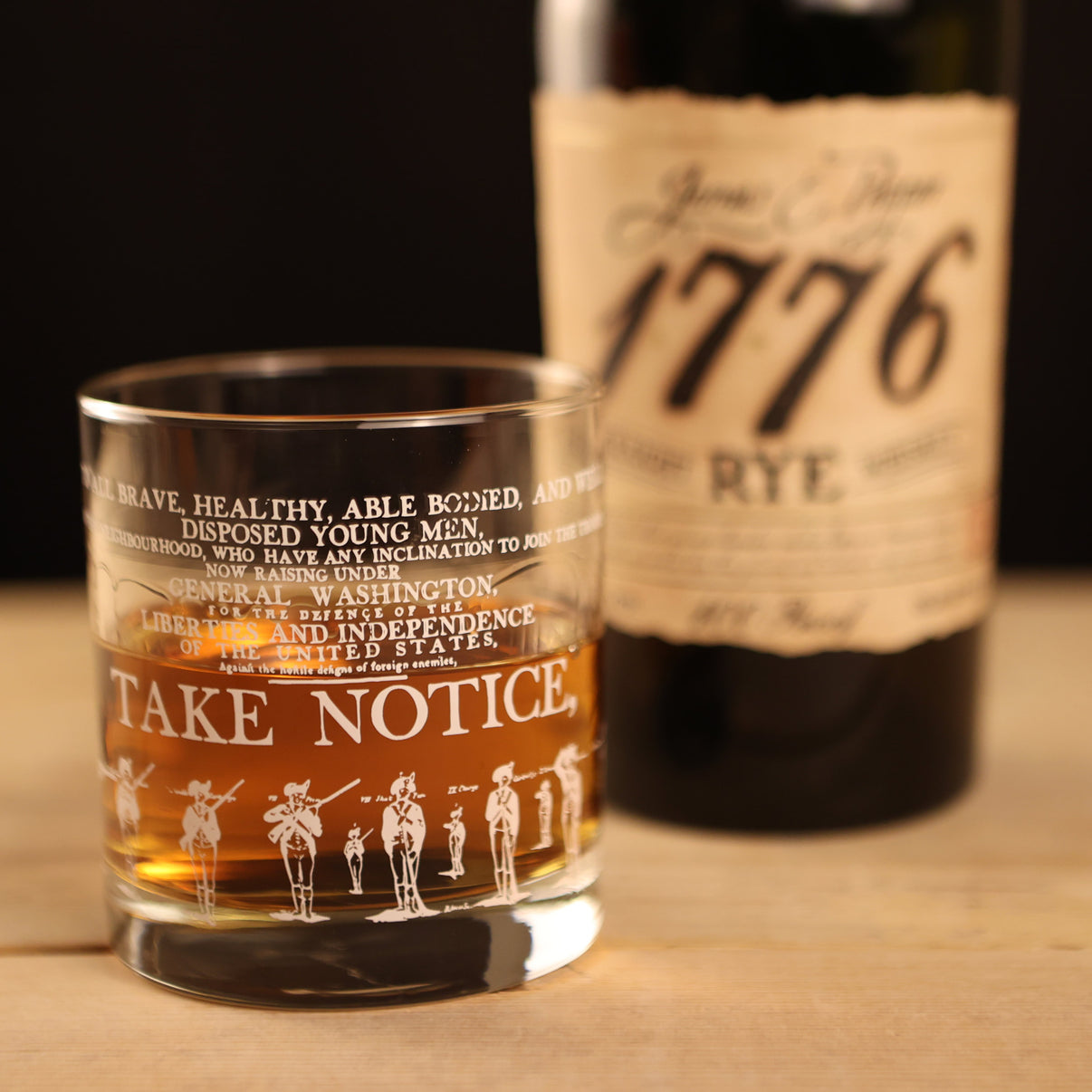Take Notice Poster Whiskey Glass – Liberty & Co.